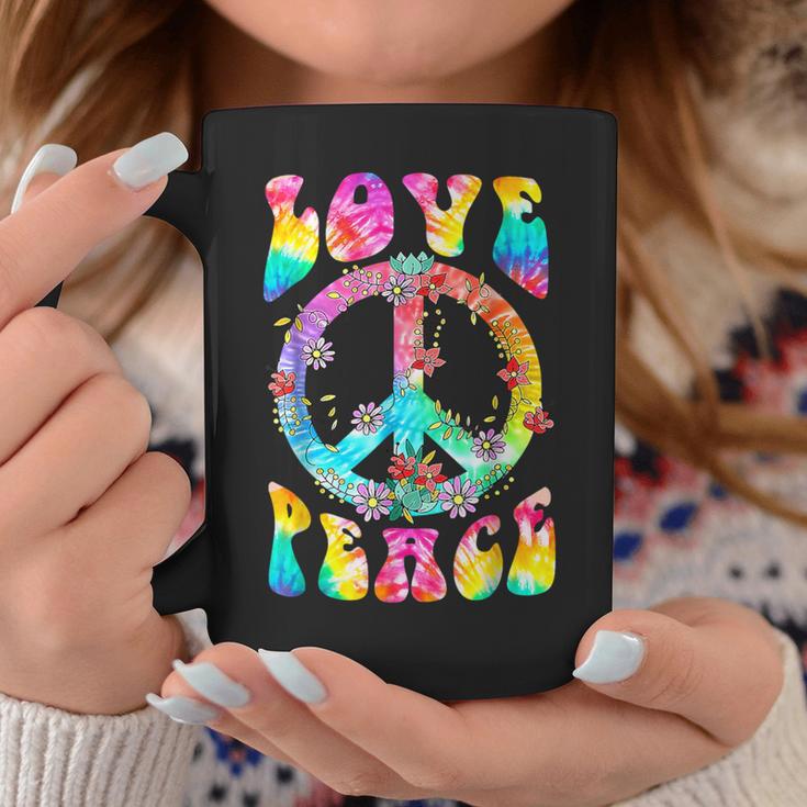 Peace Sign Love 60'S 70'S Tie Dye Hippie Costume Coffee Mug | Mazezy