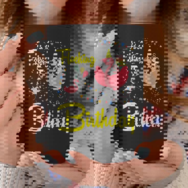 Queen Flamingo Flying Happy Me You Its My Flocking Birthday Coffee Mug ...