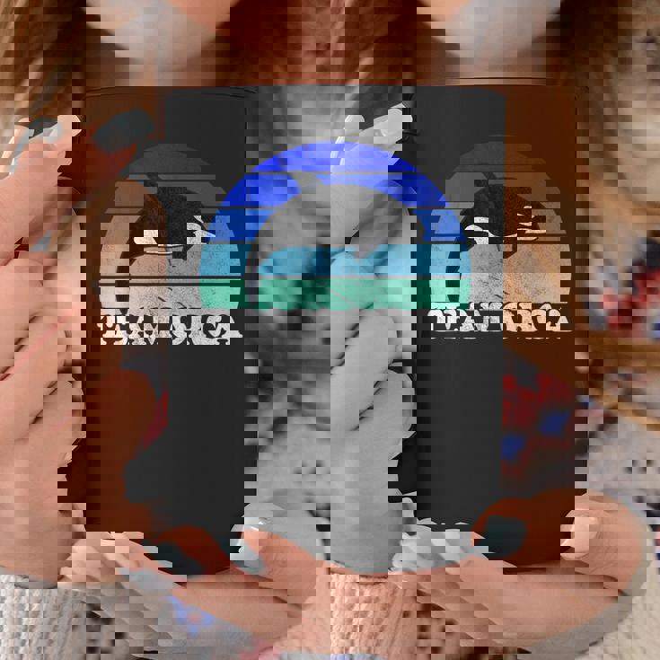 Team Orca Whale Orcas Sea Ocean Retro Sunset Coffee Mug | Mazezy