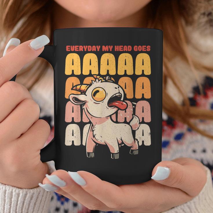 Vintage Everyday My Head Goes Aaaa Cute Goat Animal Lover Coffee Mug ...