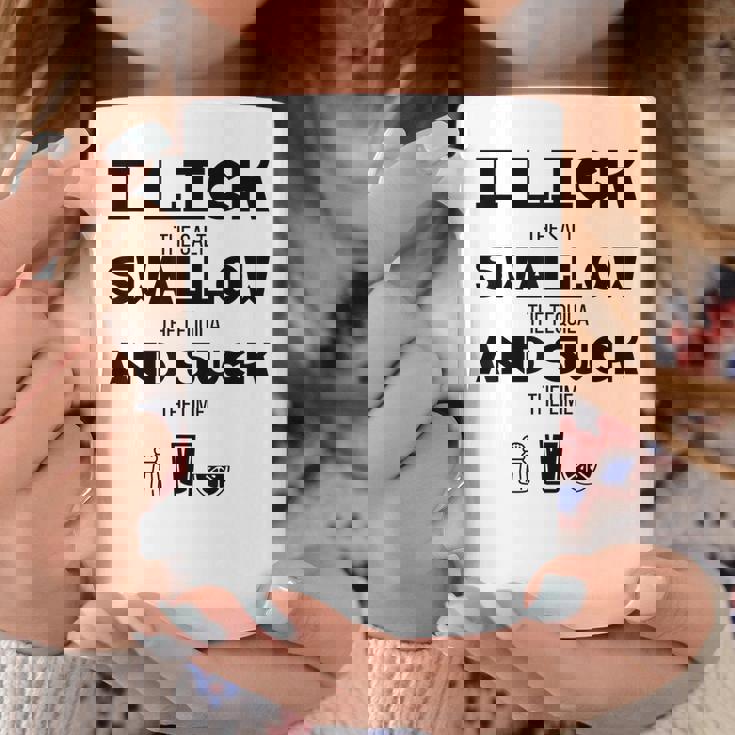 I Lick Swallow And Suck Alcohol Drinking Coffee Mug | Mazezy