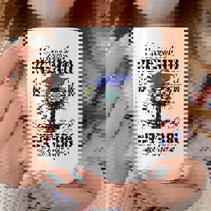 I Survived Preschool Graduated Funny Black Cat Graduation Coffee Mug ...