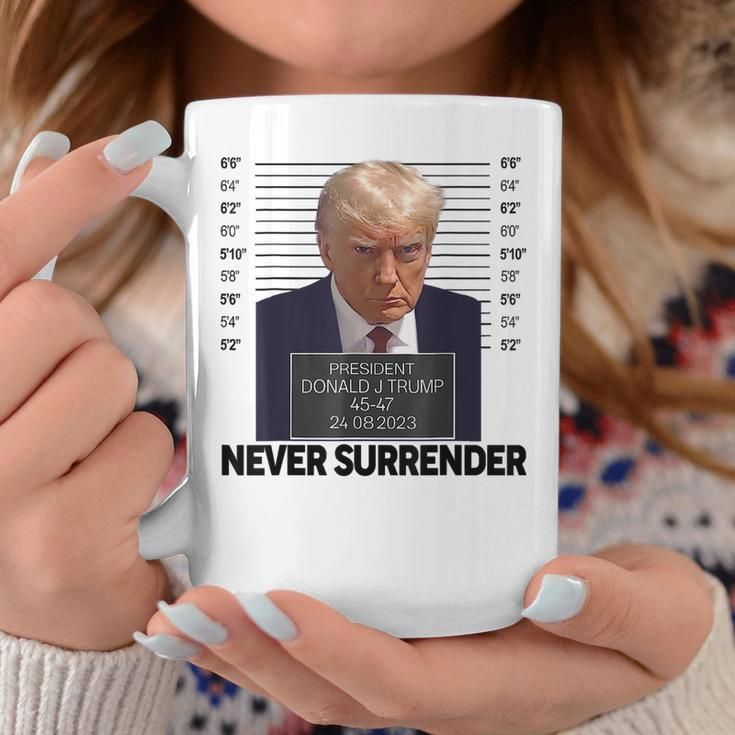 Trump Shot Donald Trump Shot Never Surrender Coffee Mug | Mazezy