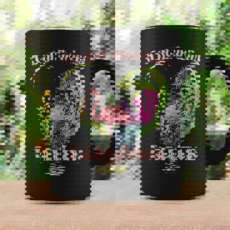 50 Years Old And Flocking Fabulous Flamingo Birthday Coffee Mug | Mazezy
