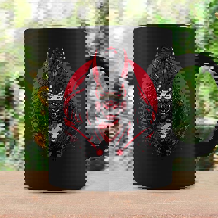 Anime Girl Gothic Waifu Japanese Kawaii Otaku Oni Mask Coffee Mug ...