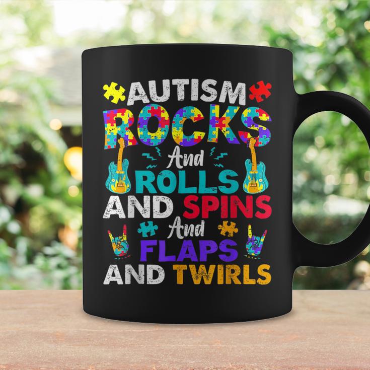 Autism Rocks And Rolls Autism Awareness Month Coffee Mug - Seseable