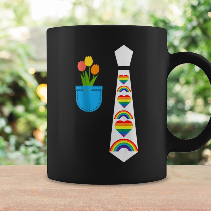 Gay Pride Parade Little Rainbows Tie Tux Costume With Tulips Coffee Mug ...