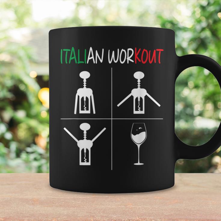 Italian Wine Workout - Italian Heritage Italian Workout Coffee Mug | Mazezy