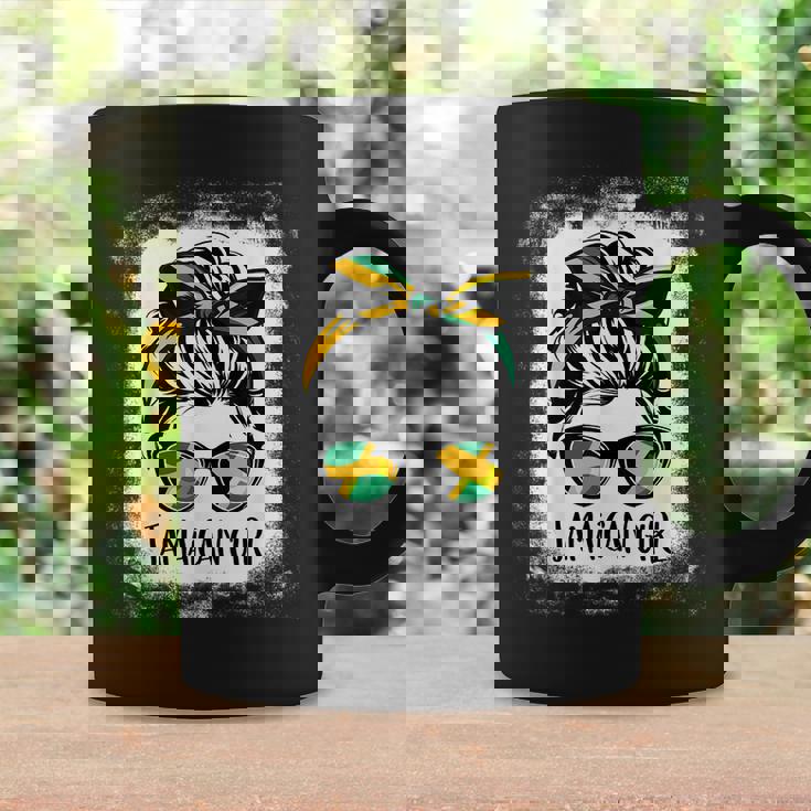 Jamaican Girl Women Messy Bun Jamaican Flag Jamaica Coffee Mug - Monsterry
