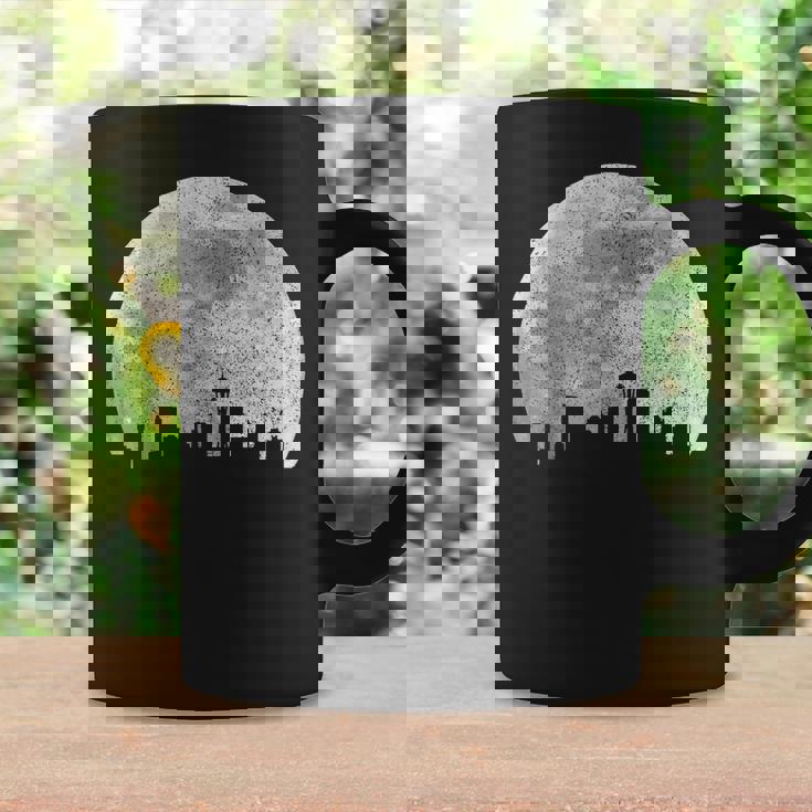 Seattle Washington Skyline Moon Pride Vintage Seattle Coffee Mug | Mazezy