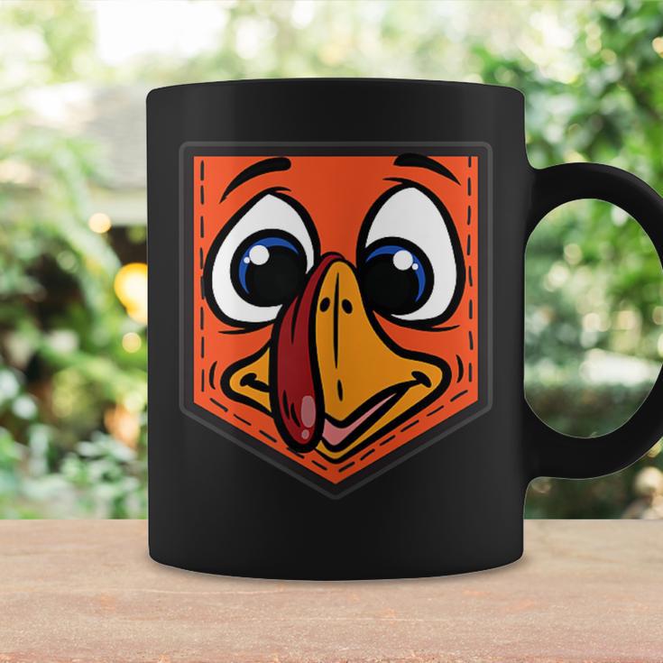 Silly Turkey Face Pocket Thanksgiving Day Fall Autumn Coffee Mug ...