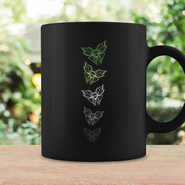 Subtle Aromantic Pride Goth Butterfly Aro Pride Flag Coffee Mug | Mazezy