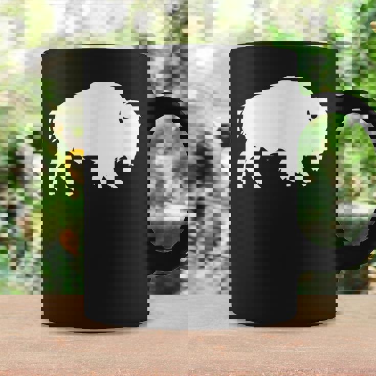 Wild White Buffalo Silhouette Shadow Coffee Mug | Mazezy