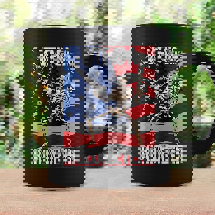 Wtf Is A Kilometer American Skeleton Funny Coffee Mug | Mazezy