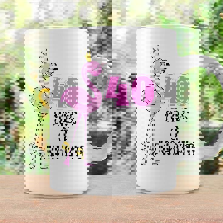 40 Years Of Flamazing Flamingo Design Beach 40Th Birthday Coffee Mug ...