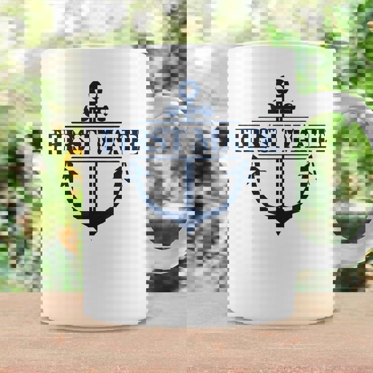 Captain & First Mate Matching Set Pontoon Boat Sailing Coffee Mug | Mazezy