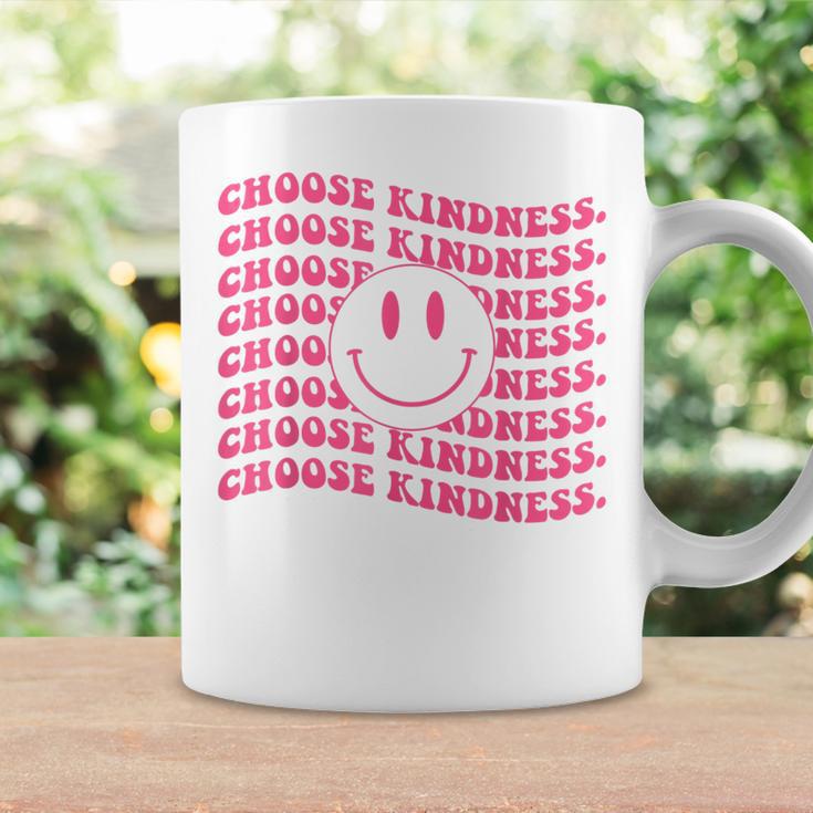 Choose Kindness Pink Smile Face Preppy Aesthetic Trendy Coffee Mug | Mazezy