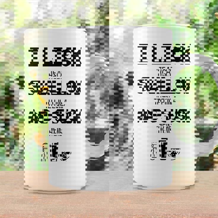 I Lick Swallow And Suck Alcohol Drinking Coffee Mug | Mazezy