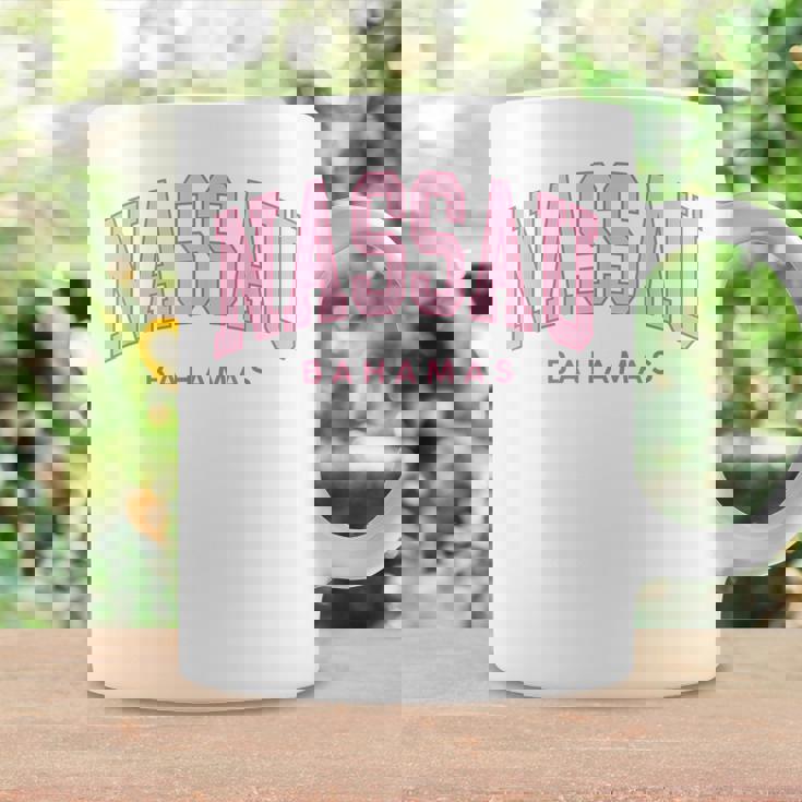 Nassau Bahamas Preppy Retro Throwback Pink Souvenir Coffee Mug - Seseable