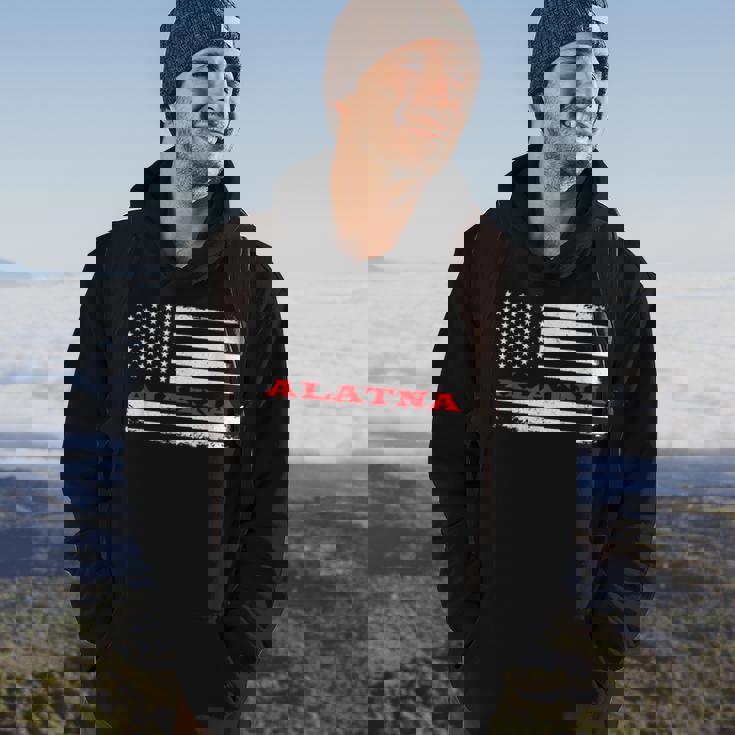 Alaska American Flag Alatna Usa Patriotic Souvenir Hoodie | Mazezy