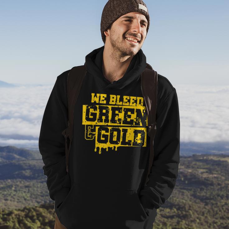 We Bleed Green & Gold Game Day Group School Football Sports Hoodie ...