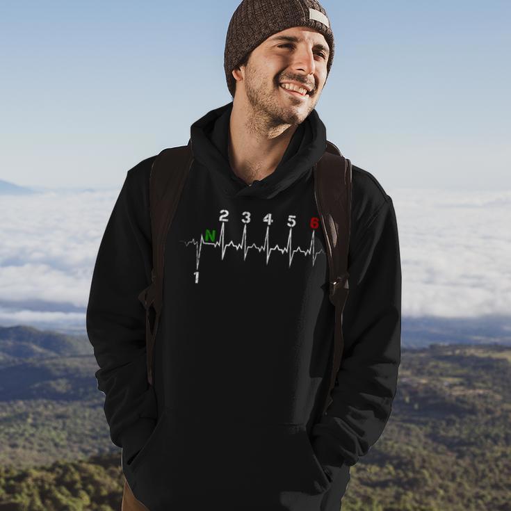 Motorcycle Gear Shift 1N23456 Heartbeat Ecg Pulse Frequency Hoodie | Mazezy