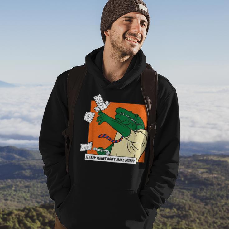 Scared Money Don't Make Money Retro Gator Comic Hoodie | Mazezy