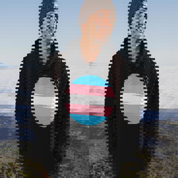 Transgender Pride Flag Circle Discreet Trans Lgbtq Ftm Mtf Hoodie | Mazezy