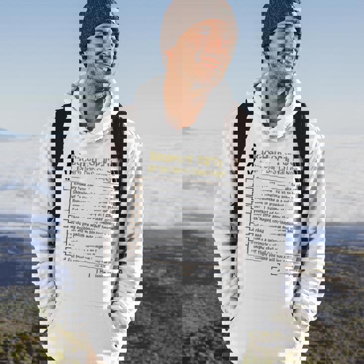 Bachelor Party Checklist Group Dares Challenge Stag Do Game Hoodie | Mazezy