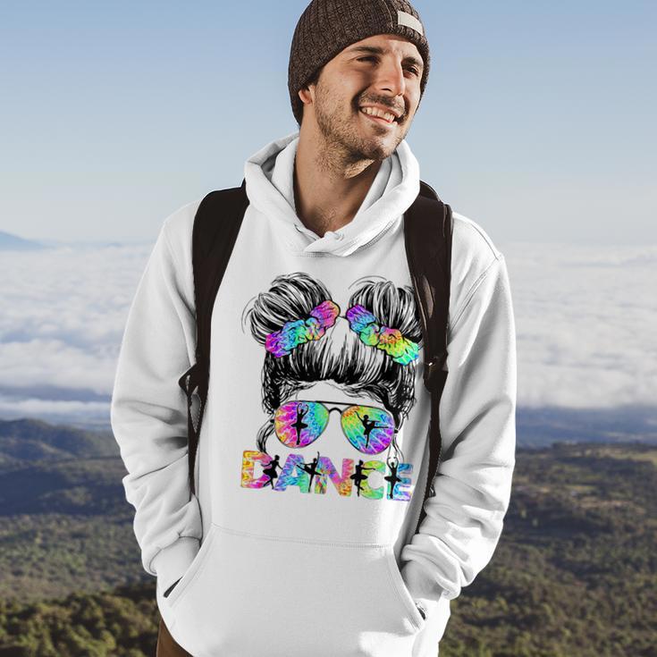 Messy Bun Dance Girl Tie Dye Dance Lover Dancing Life Hoodie | Mazezy