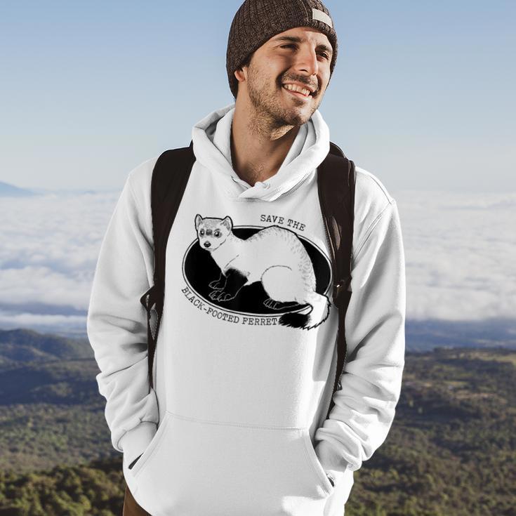 Save The American Ferret Black-Footed Ferret Hoodie | Mazezy