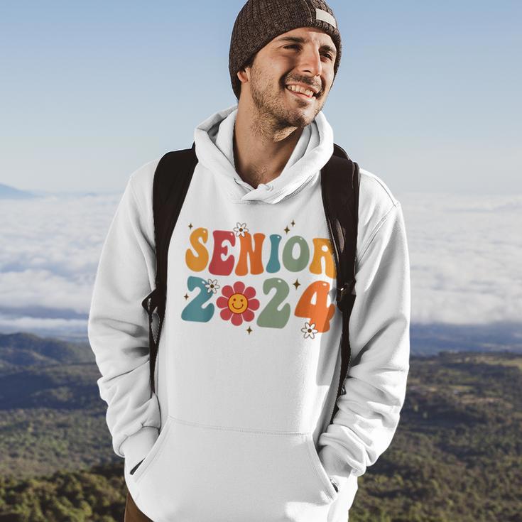 Senior 24 Class Of 2024 Back School Graduation 2024 Groovy Hoodie | Mazezy
