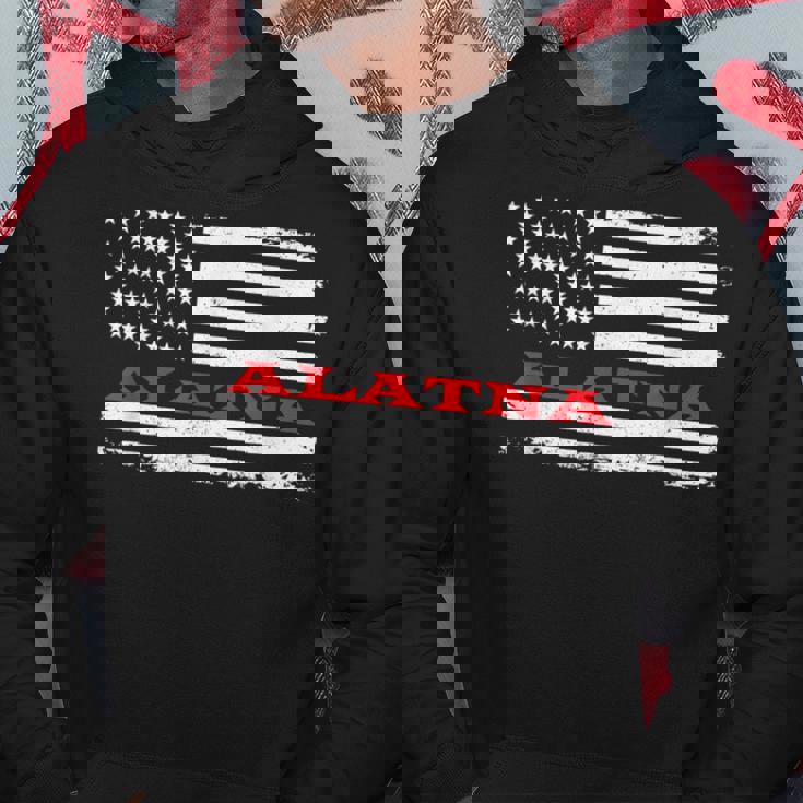 Alaska American Flag Alatna Usa Patriotic Souvenir Hoodie | Mazezy