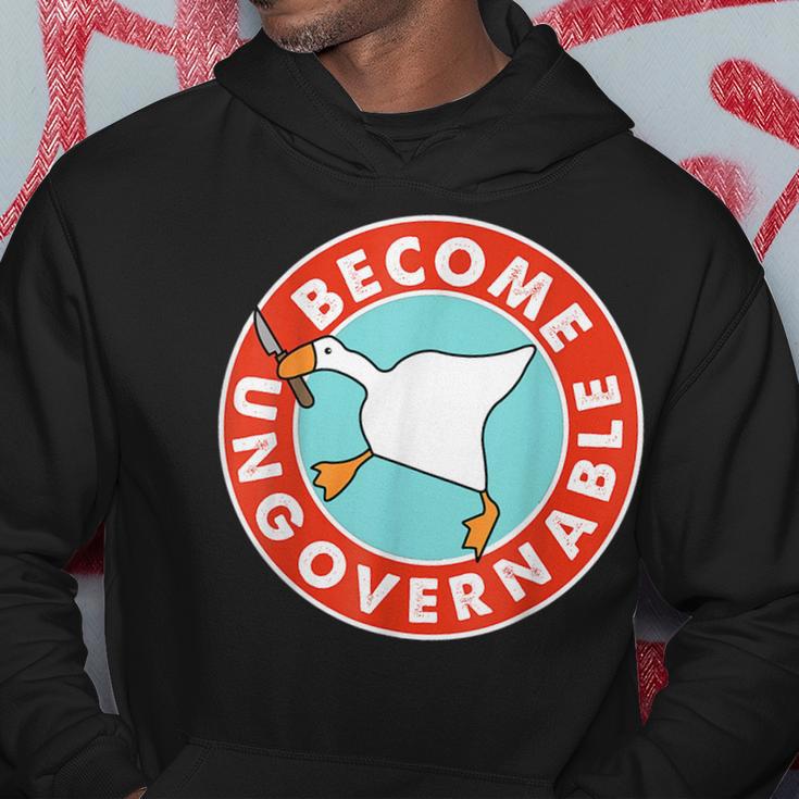 Become Ungovernable Funny Goose Meme For Men Woman Hoodie | Mazezy