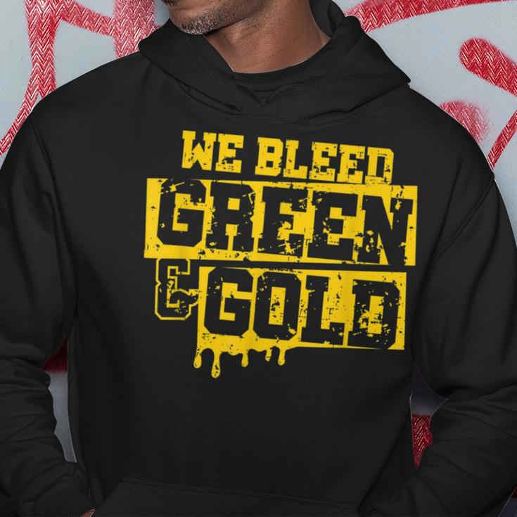 We Bleed Green & Gold Game Day Group School Football Sports Hoodie ...
