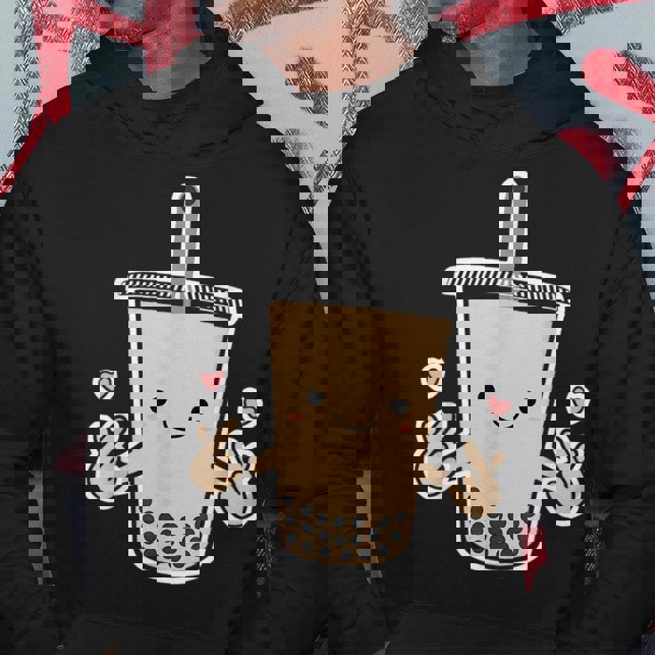 Cute Boba K-Pop Bubble Milk Tea Korean Finger Heart Kpop Hoodie | Mazezy AU