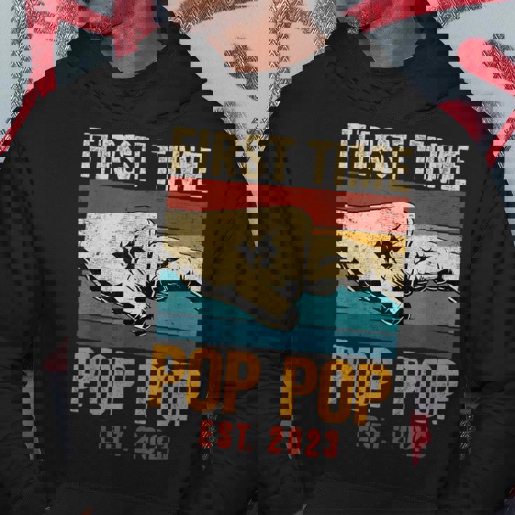 First Time Pop Pop Est 2023 Fathers Day Promoted To Pop Pop Hoodie | Mazezy