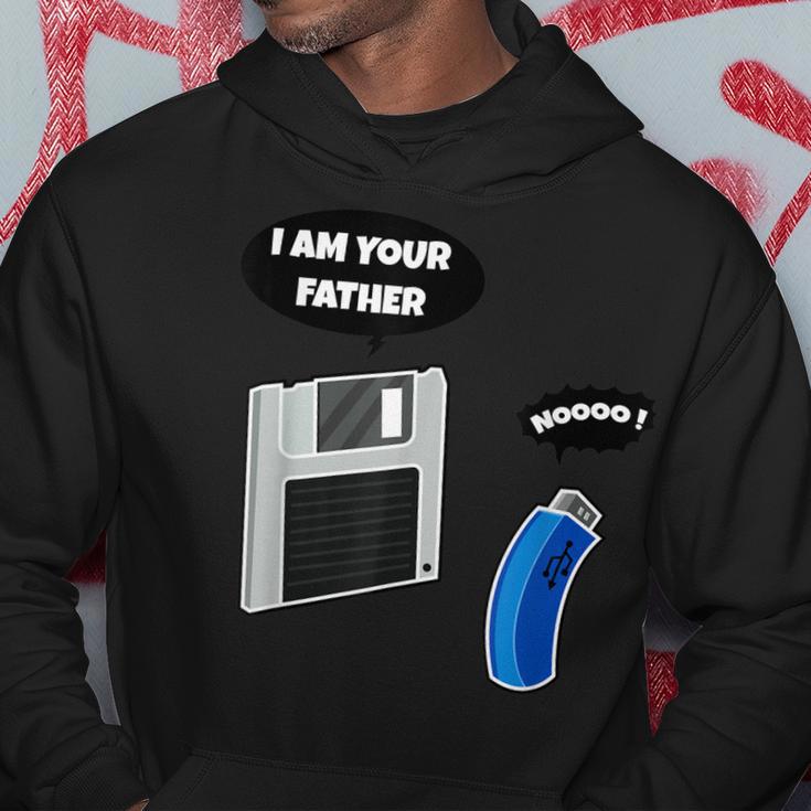 Funny Father Floppy Disk And Son Usb Flash Drive Nerdy Gift Hoodie | Mazezy