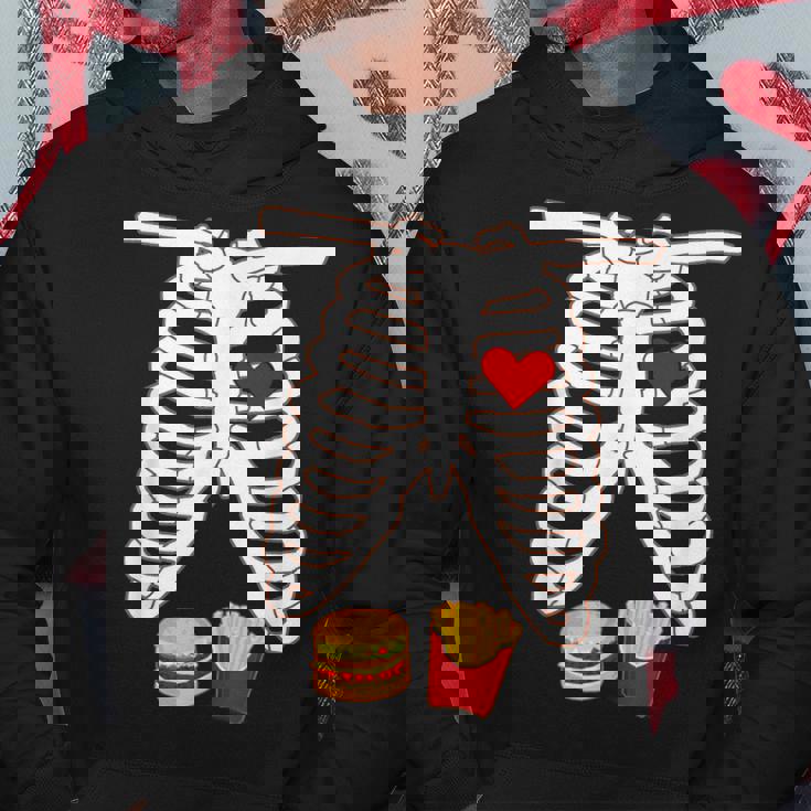 X-Ray Skeleton Burger Fries Hoodie | Mazezy