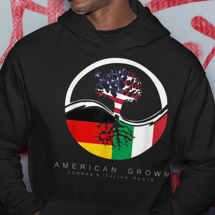 German Italian Roots - American Grown With Flag Hoodie | Mazezy