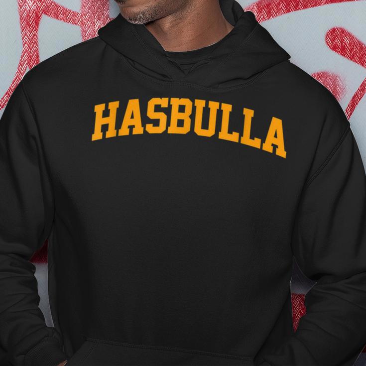 Hasbulla Name Vintage Retro College Arch Style Funny Hoodie | Mazezy