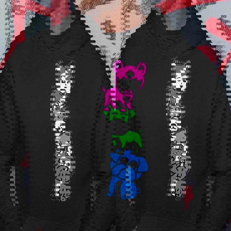 Kawaii Dog Pile Puppy Poly Pride Month Polysexual Flag Hoodie | Mazezy