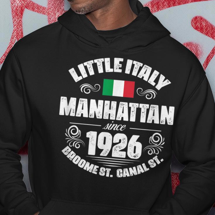 Little Italy Manhattan Since 1926 New York Nyc Italian Flag Hoodie | Mazezy
