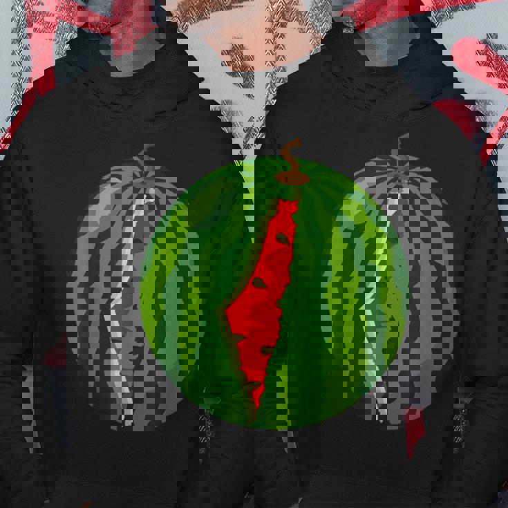 Palestine Map Watermelon Arabic Calligraphy Hoodie - Monsterry