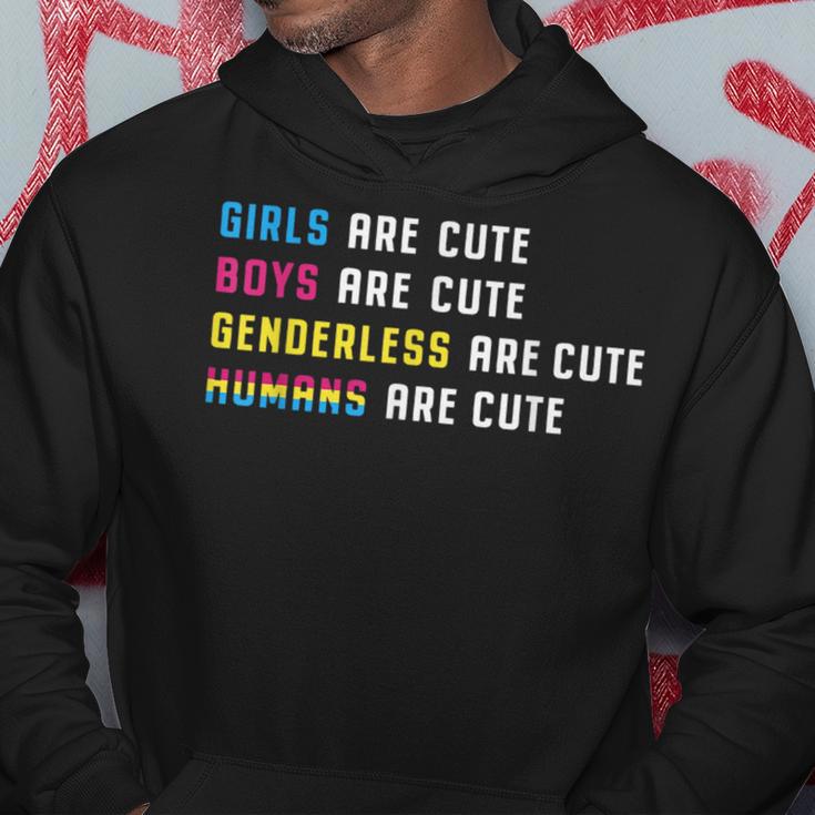Pansexual Pride Girls Boys Genderless Humans Are Cute Lgbt Hoodie | Mazezy