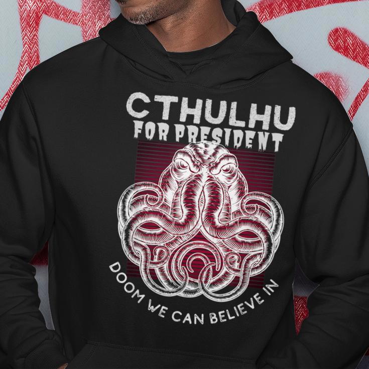 President Cthulhu 2024 Doom For All Funny Kraken Politics Hoodie ...