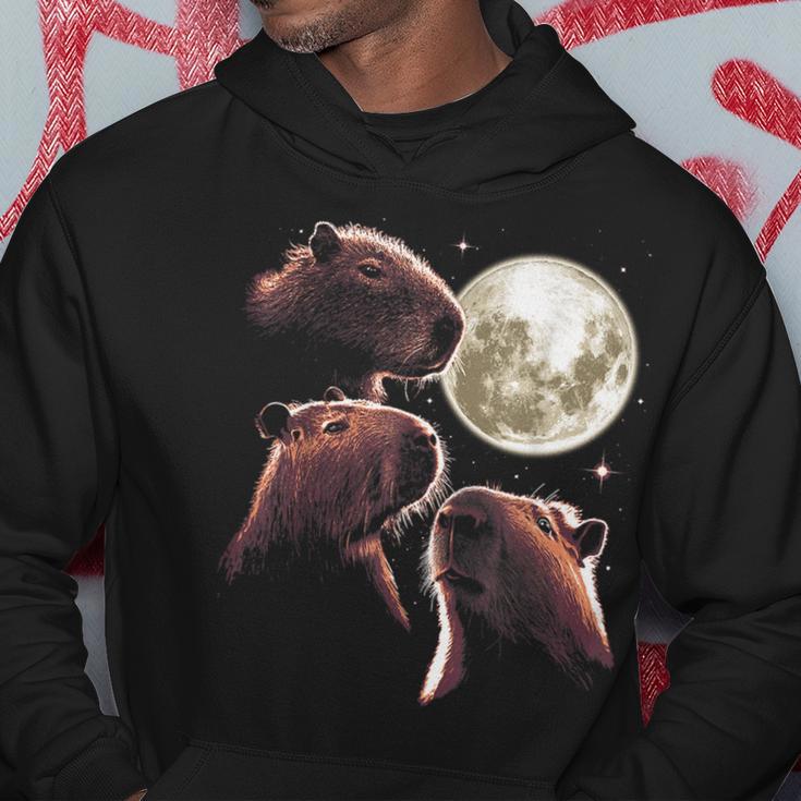 Three Capybara Moon Funny Capybara Meme Mystical Capybara Hoodie ...