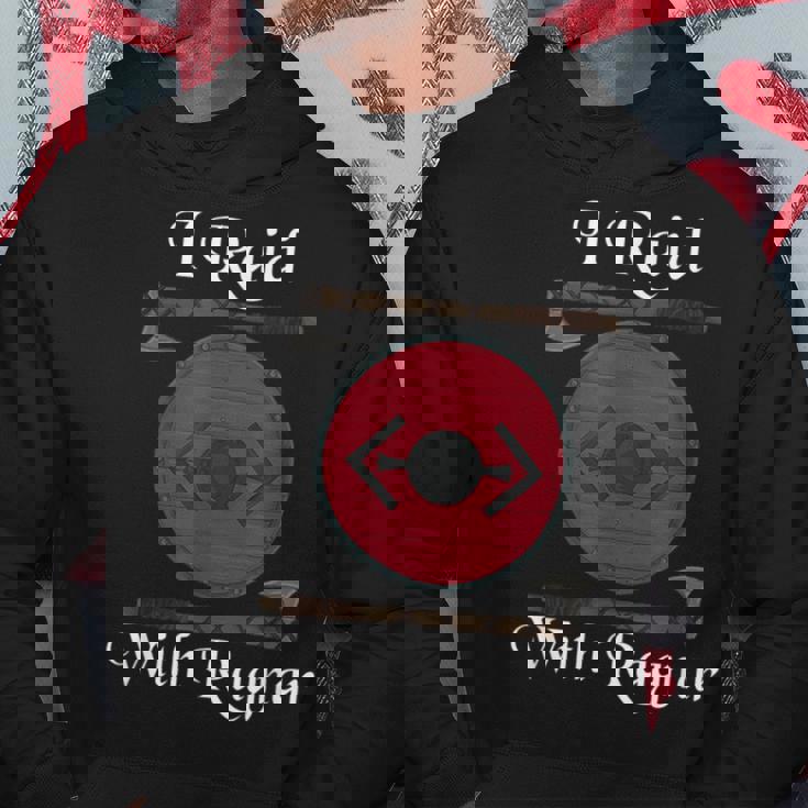 Viking I Raid With Ragnar Shield And Axe Hoodie | Mazezy