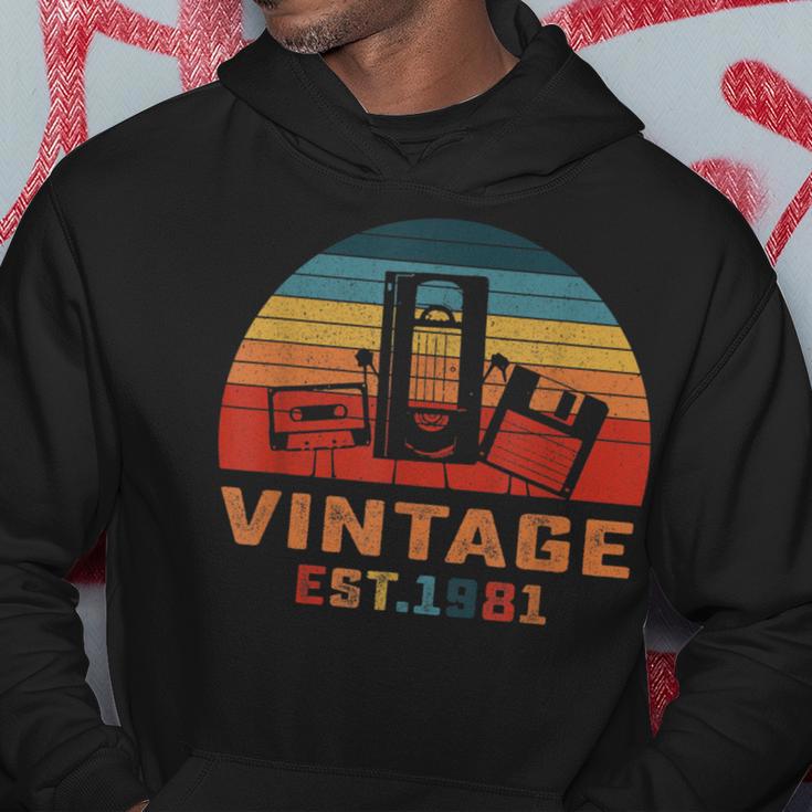 Vintage Est 1981 Cassette Tape Floppy Disk 41Th Birthday Hoodie | Mazezy