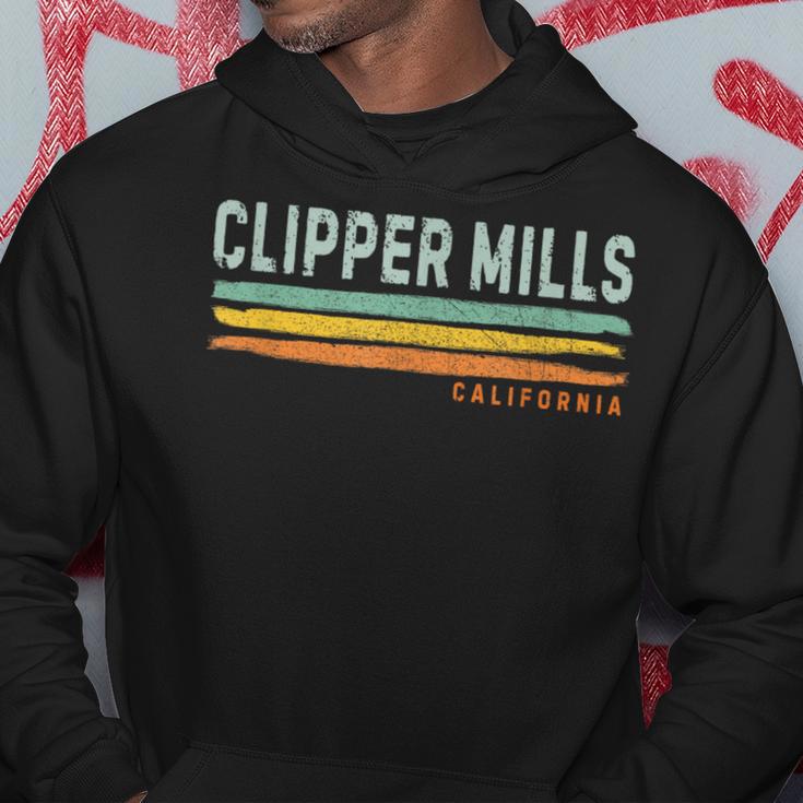 Vintage Stripes Clipper Mills Ca Hoodie | Mazezy